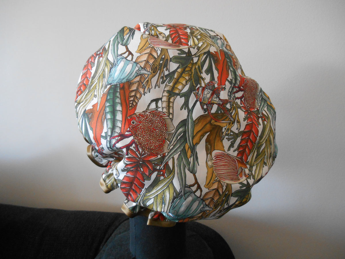 Liberty Fabric Shower Cap - The Aquatic Garden – Connie Classics